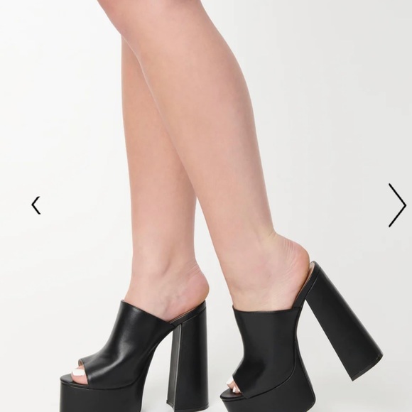 Unique Vintage | Shoes | Unique Vintage Black Peep Toe Platform Mules ...